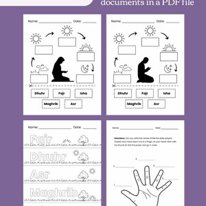 5 Salah Names Learning Worksheets for Kids - Fun & Educational ...