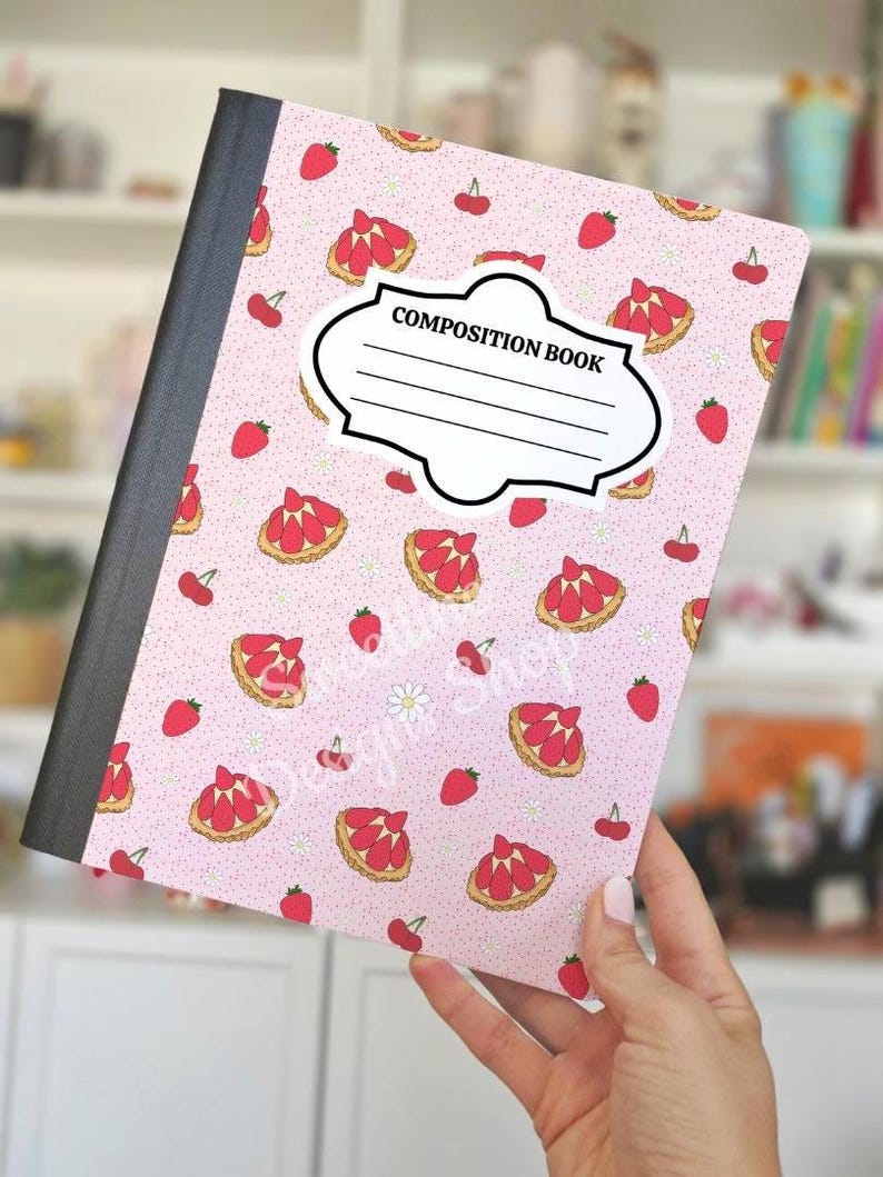Strawberry Tart Notebook Cover: Printable PNG for Composition Book - Etsy
