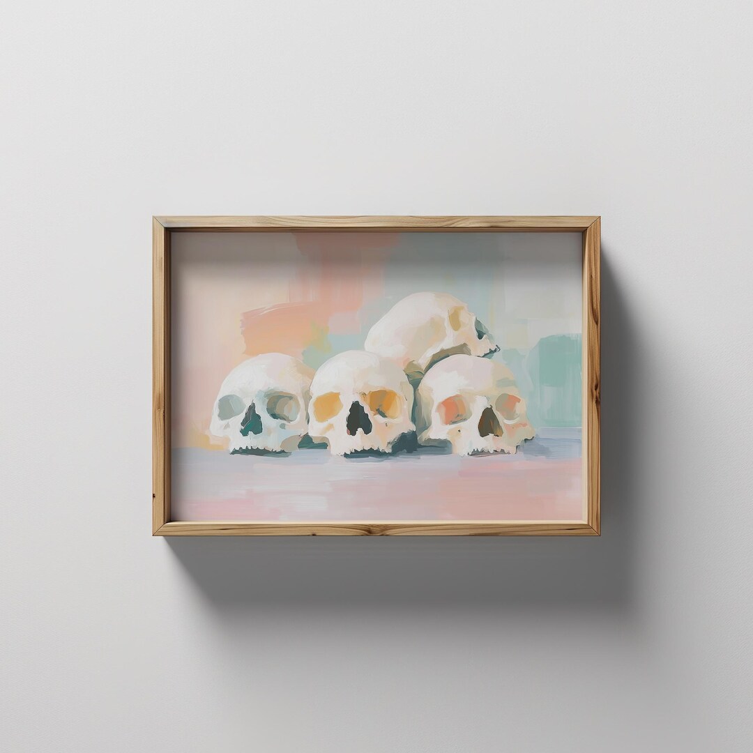 Pastel Skull Wall Art | Dreamy Macabre Print (digital Download) - Etsy