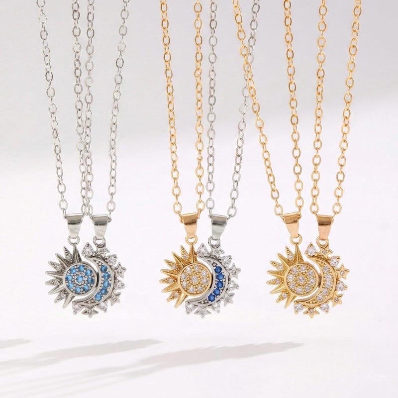 Sun Moon Necklace Women - Etsy