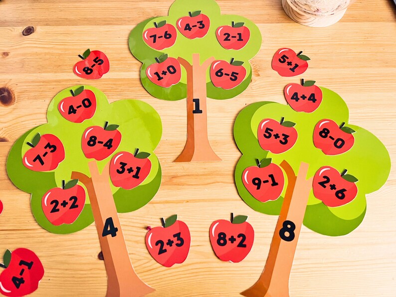 Apple Math Game Printable – Addition & Subtraction Activity for ...