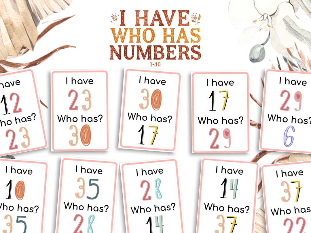 Juego "Tengo quién tiene" | Reconocimiento de números del 1 al 40 ...