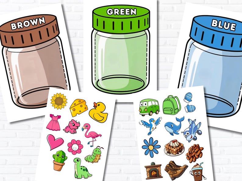 Printable Montessori Color Sorting Jars Learning Tool for Preschoolers ...