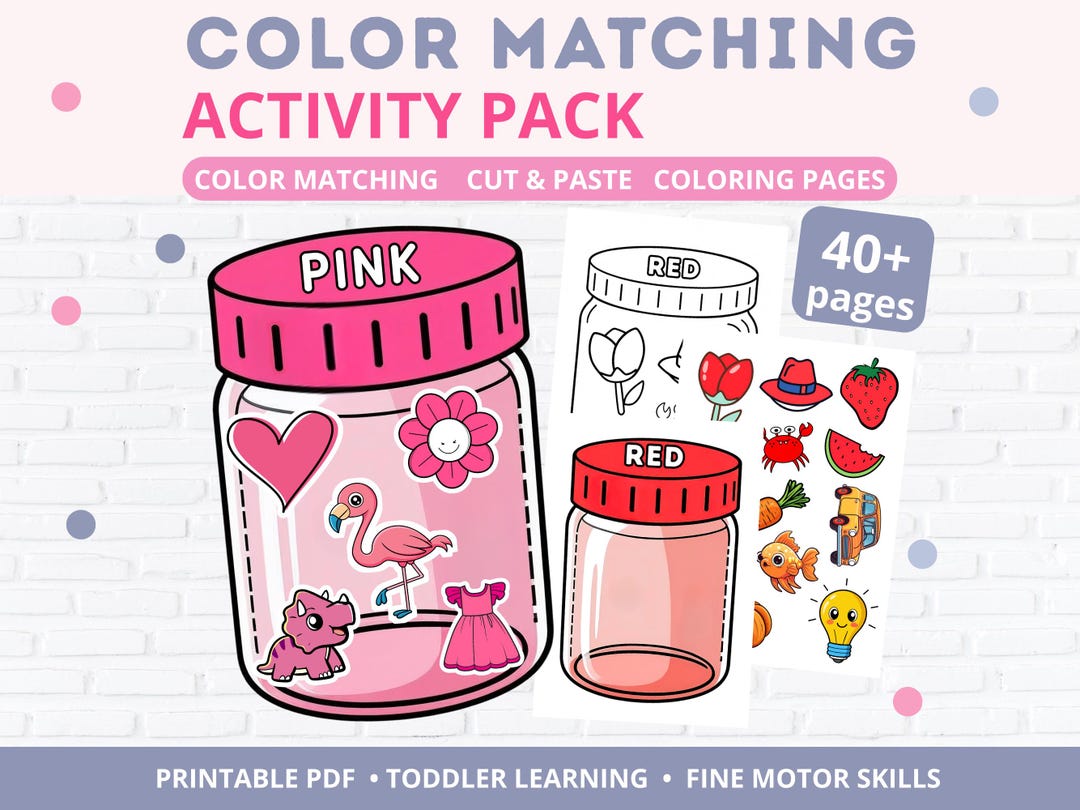 Preschool Color Matching Activity for Kids: Toddler Busy Book Color ...