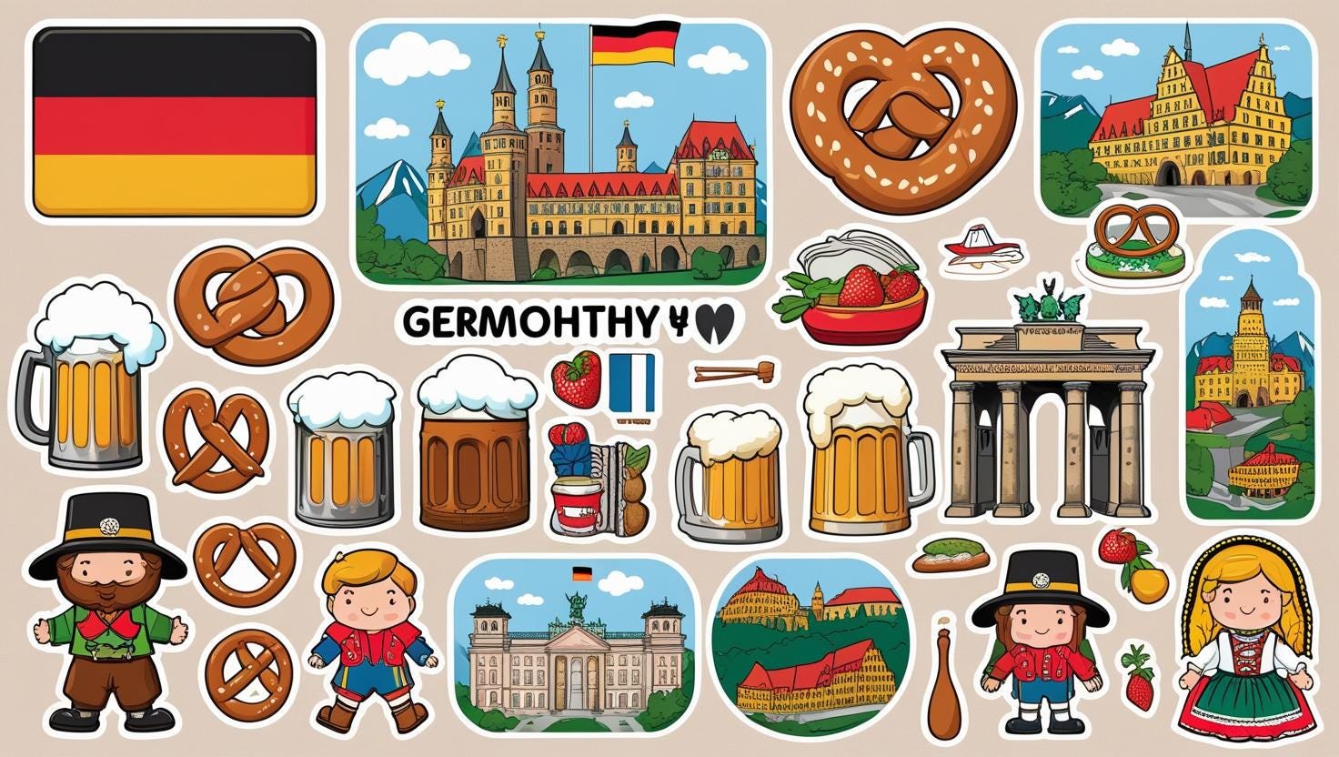 Germany Flag Sticker - German National Flag Decal - Travel Laptop Car ...