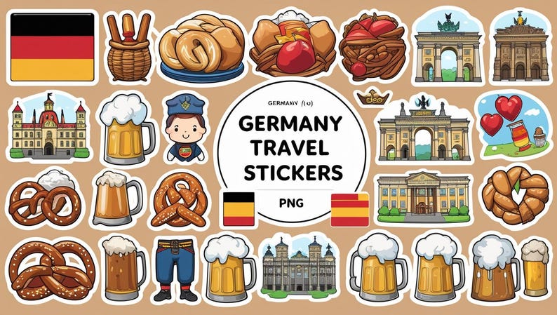 Germany Flag Sticker - German National Flag Decal - Travel Laptop Car ...