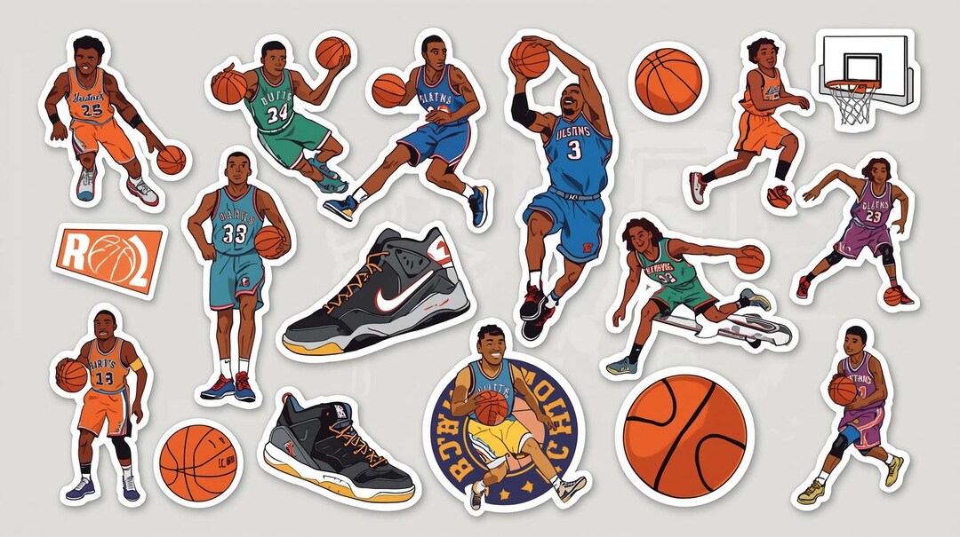 Realistic Basketball Digital Stickers – Players, Hoops, Balls PNG - Etsy