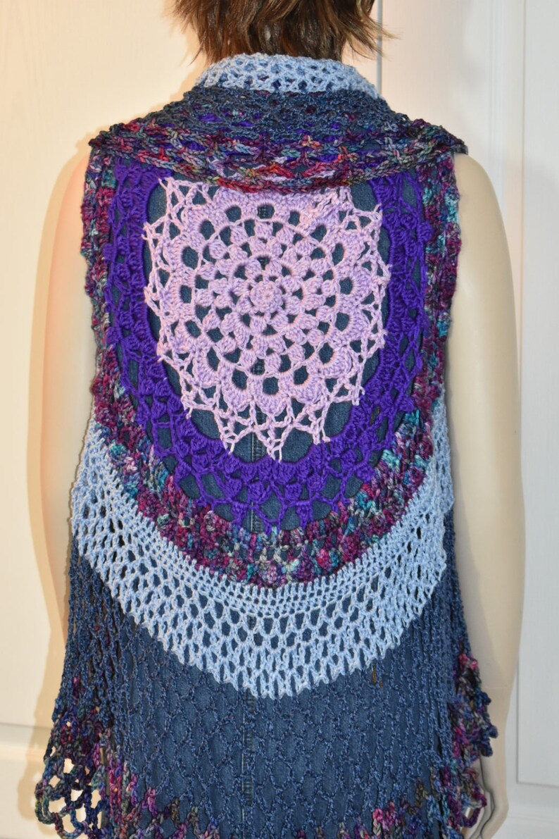 MADE TO ORDER Gehäkelte Kreisweste, Gehäkelte Mandala Weste, Kreisweste ...