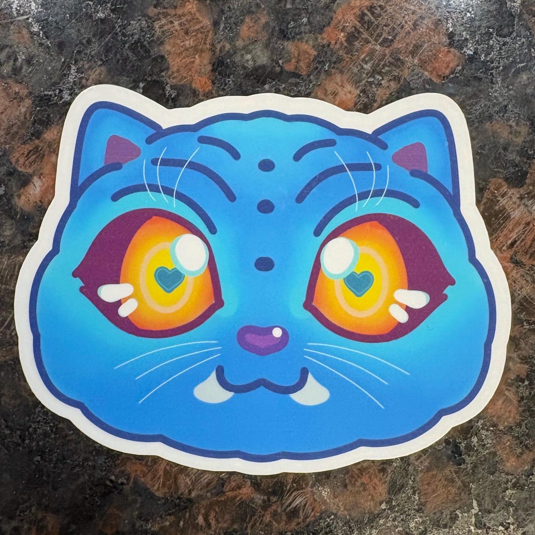 Derpy the Tiger Kpop Demon Hunter Kawaii Chibi Waterproof Glossy Vinyl ...
