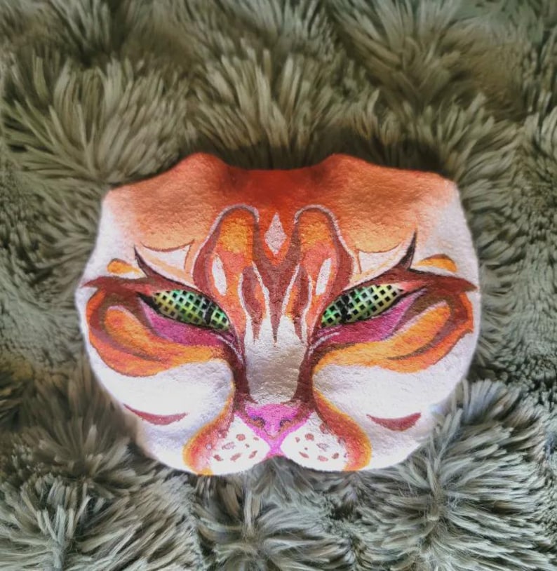 Orange Fire Tabby Cat Therian Alterhuman Mask - Etsy