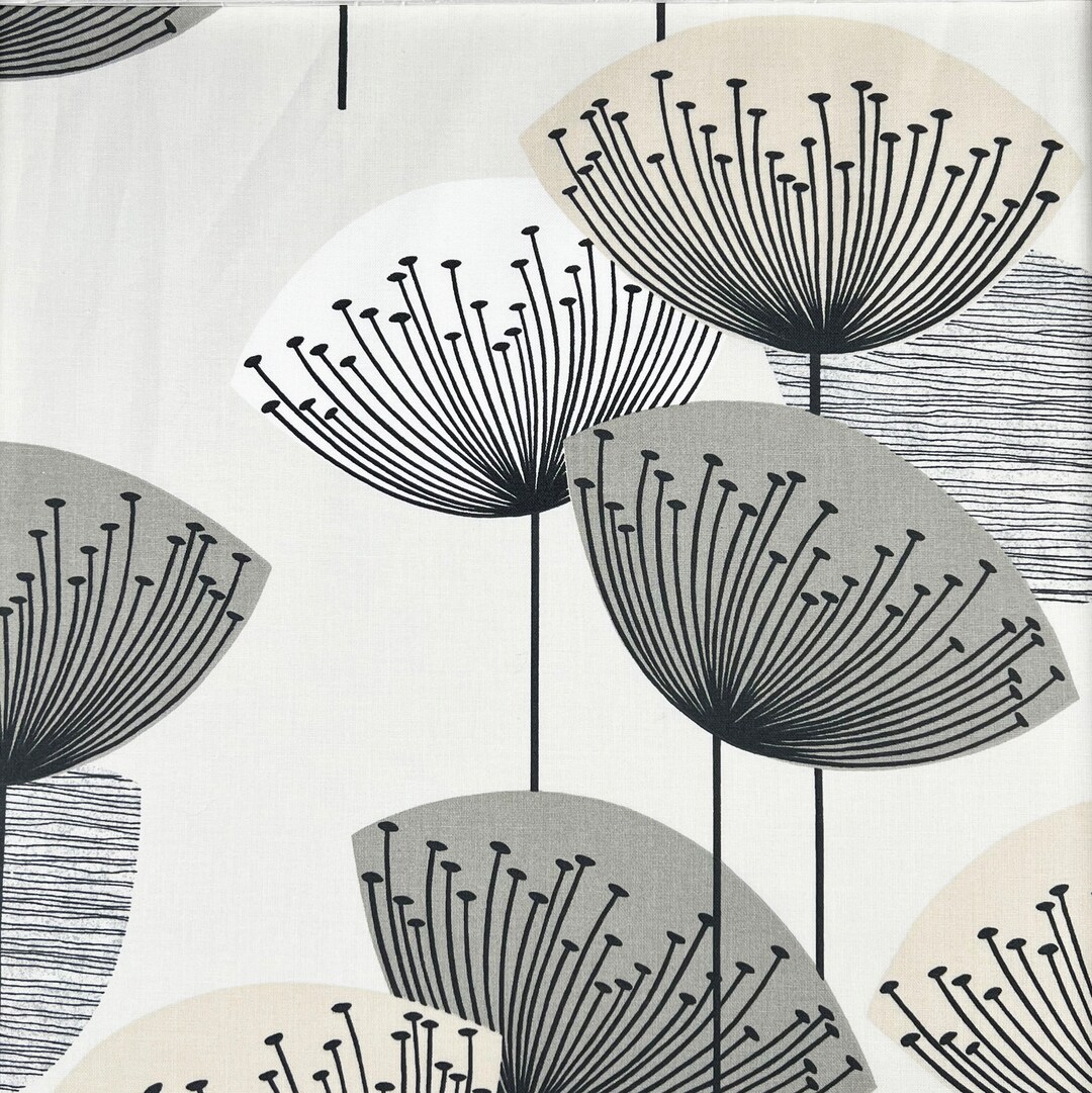 Midcenturymodern 16x16 Take2pillow®® Sanderson DANDELION CLOCKS Neutral ...