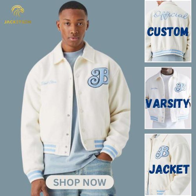 Custom Varsity Letterman Jacket: Chenille Patch Embroidered Bomber - Etsy