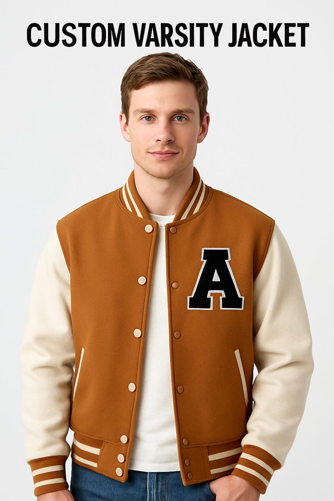 Custom Chenille Patch Varsity Jacket: Personalized Embroidered ...