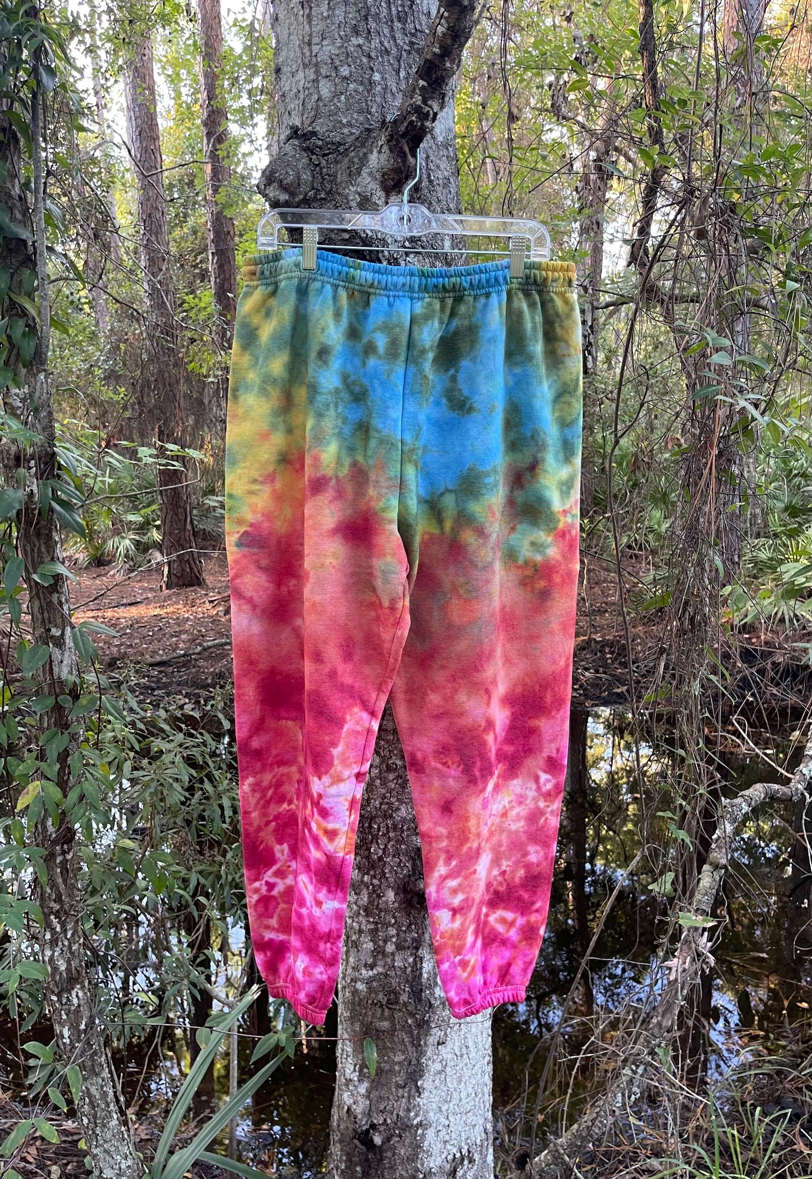 Rainbow Fire Sweatpants Size XL (scrunch Ice Dye) - Etsy