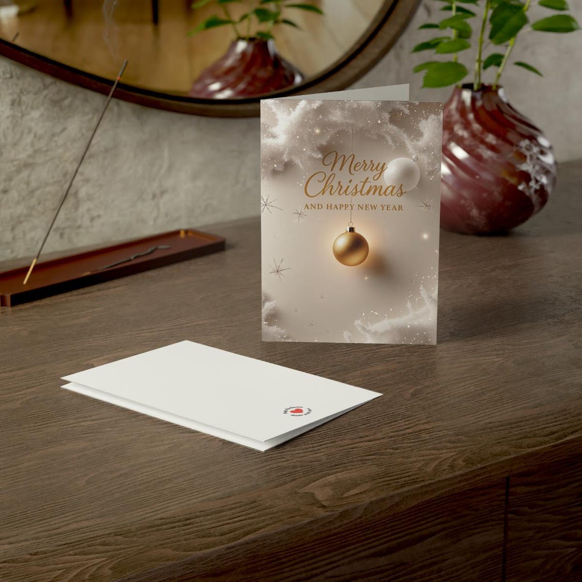DIGITAL DOWNLOAD Elegant Christmas Card: Golden Ornament Holiday ...