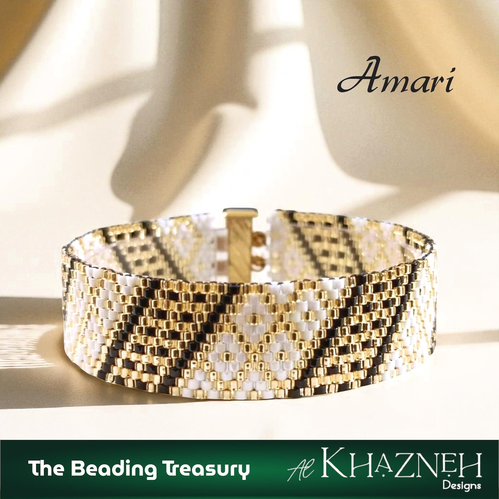 Peyote Stitch Beaded Bracelet Pattern, AMARI, Al Khazneh Design, PDF ...