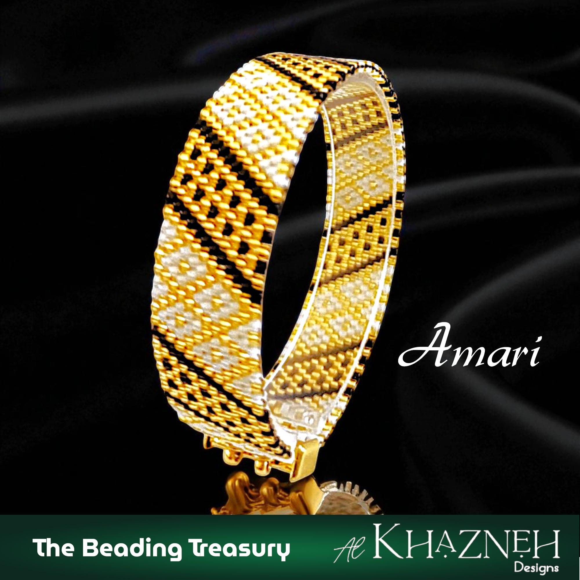 Peyote Stitch Beaded Bracelet Pattern, AMARI, Al Khazneh Design, PDF ...