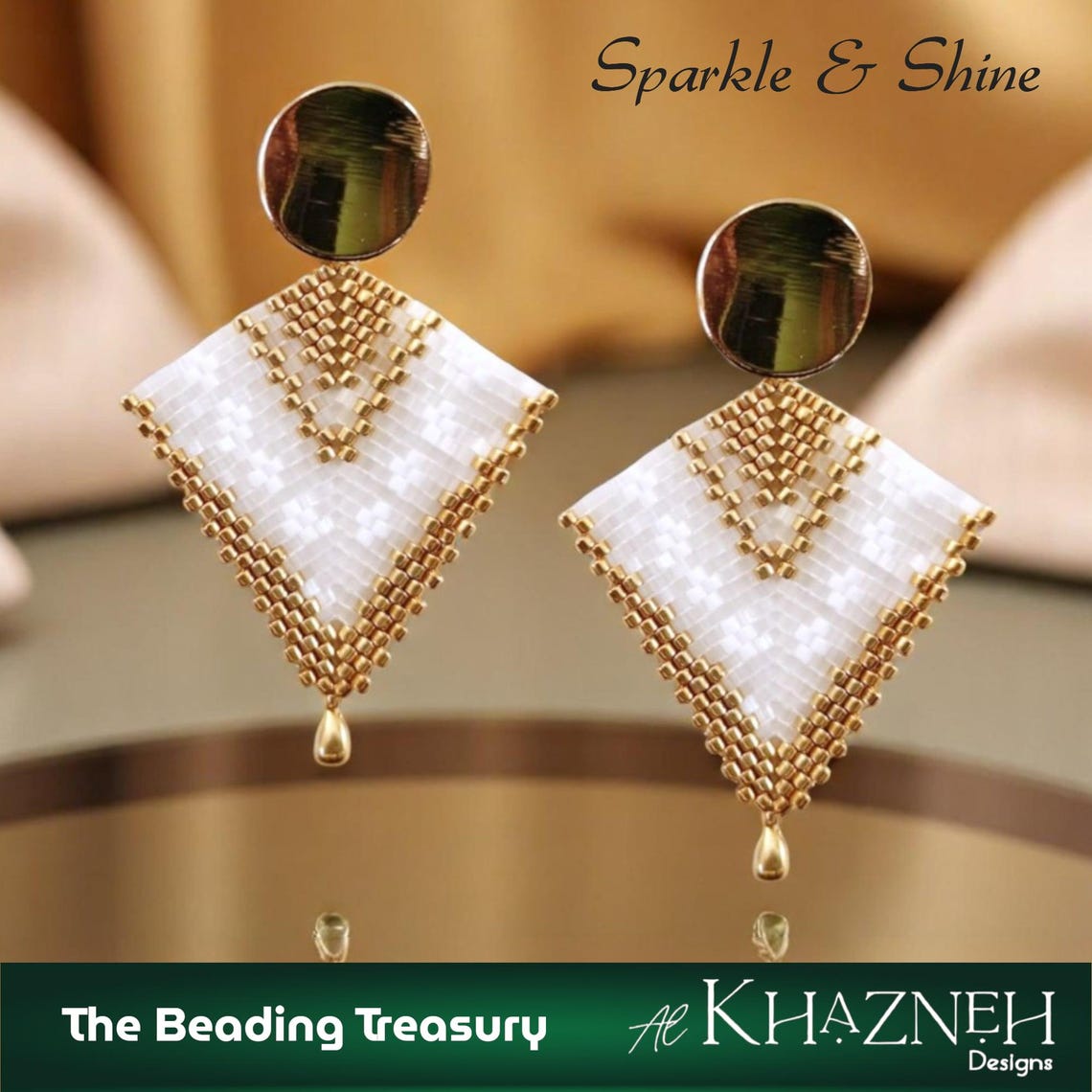 Peyote Stitch Kite Earrings Pattern, SPARKLE and SHINE, Al Khazneh ...