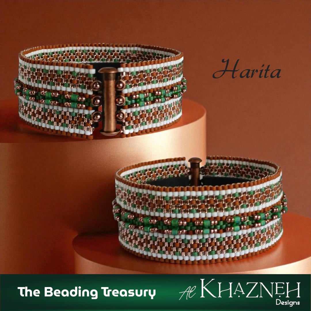 Peyote Stitch Beaded Bracelet Pattern, HARITA, Al Khazneh Design, PDF ...