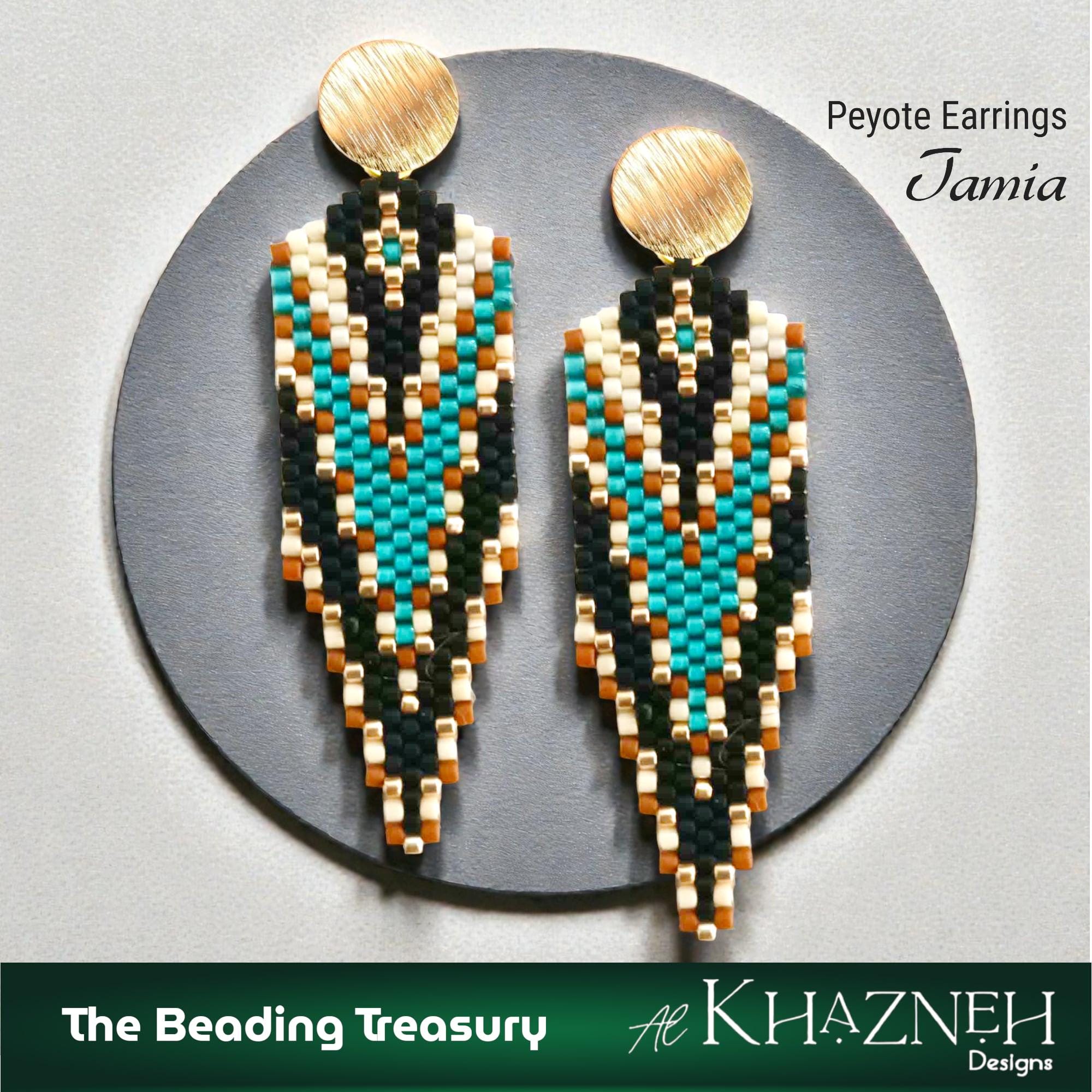 Peyote Stitch Beaded Earring Pattern, TAMIA, Al Khazneh Design, PDF ...