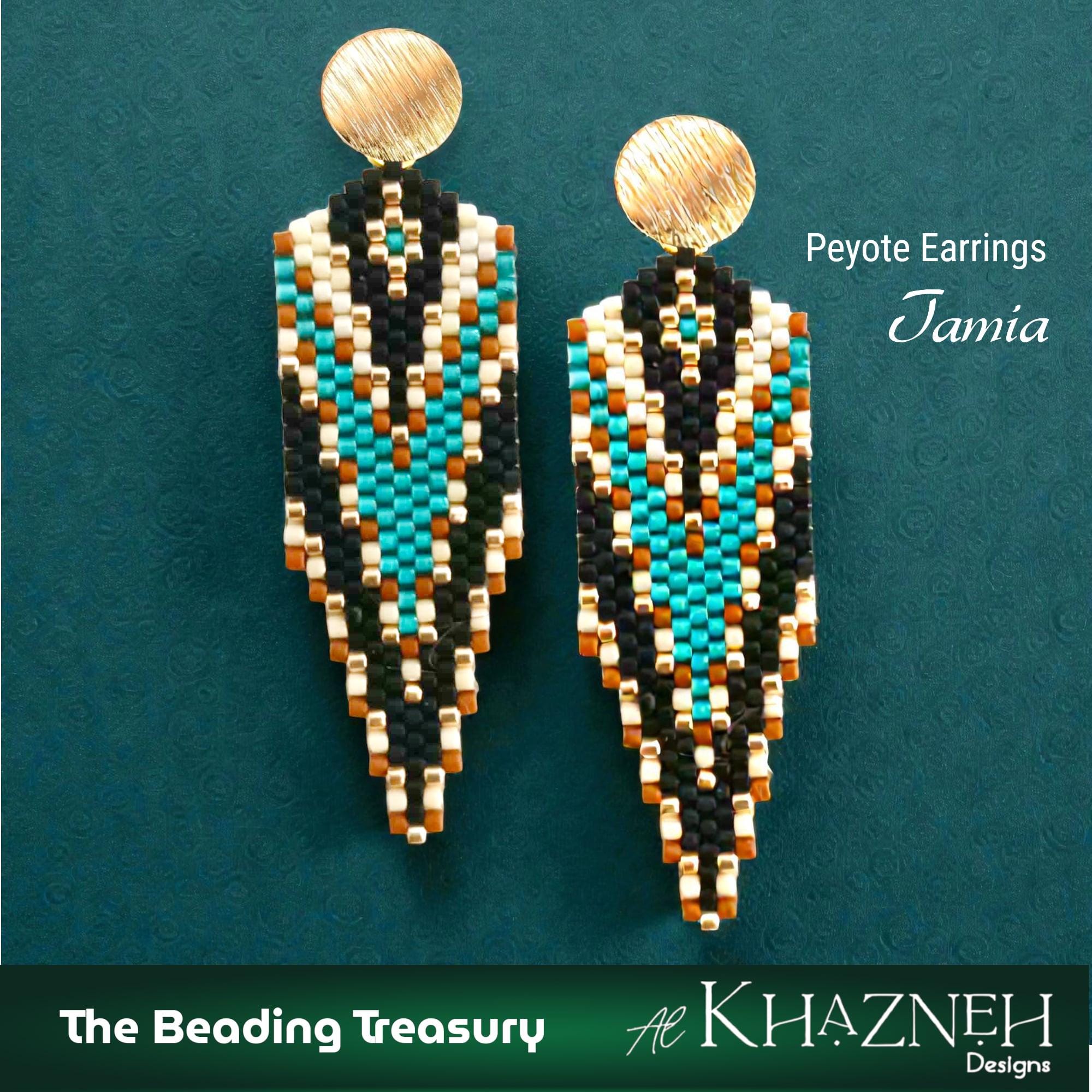 Peyote Stitch Beaded Earring Pattern, TAMIA, Al Khazneh Design, PDF ...