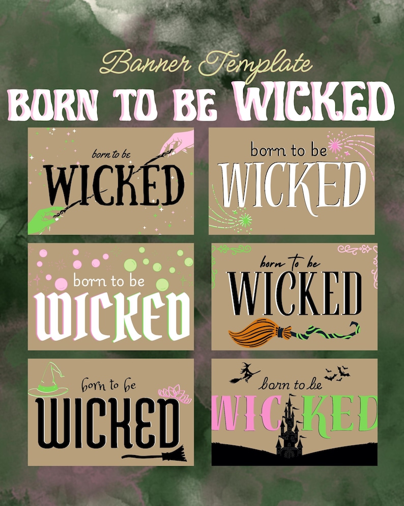 Wicked Themes Birthday Banner Template, Customizable Canva Banner ...