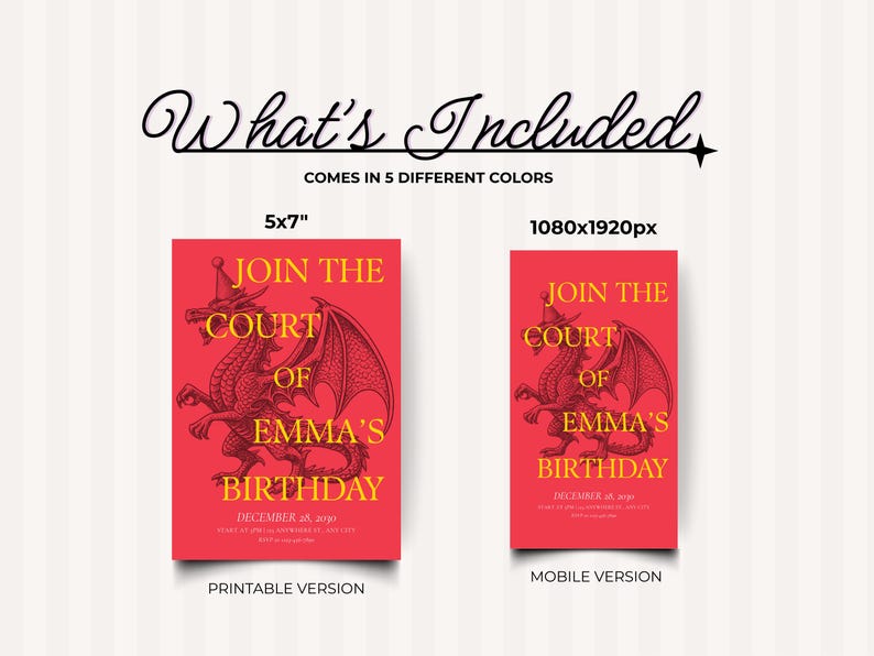 ACOTAR Birthday Invitation, Night Court Romantasy, Canva Template ...