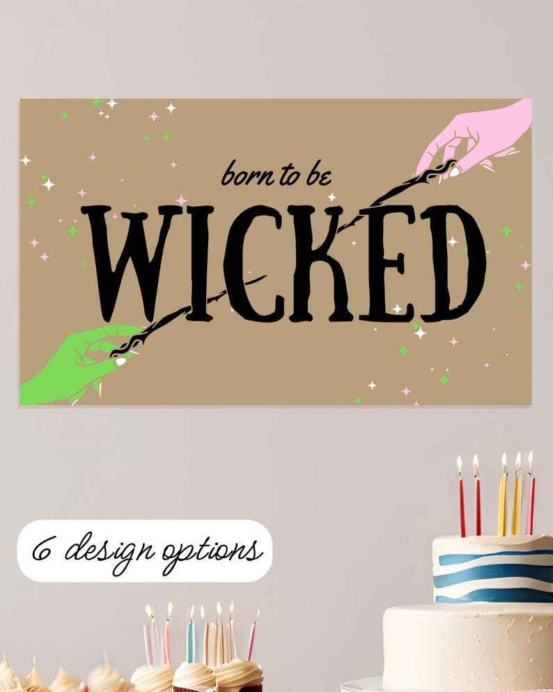 Wicked Themes Birthday Banner Template, Customizable Canva Banner ...