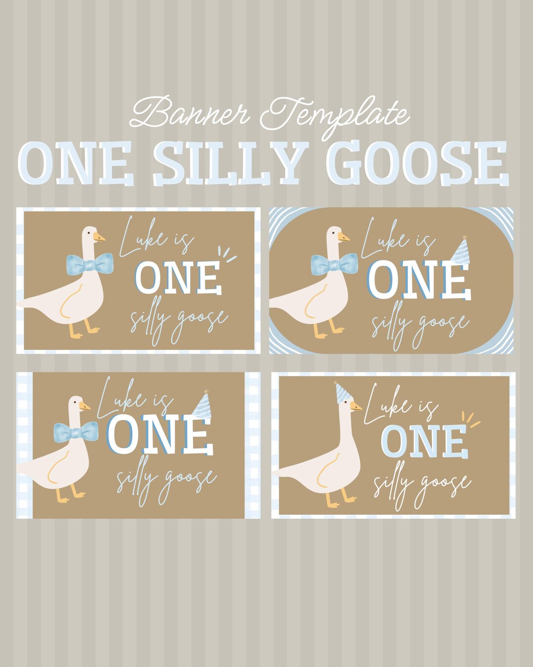 One Silly Goose Birthday Banner Template, Customizable Canva Banner ...