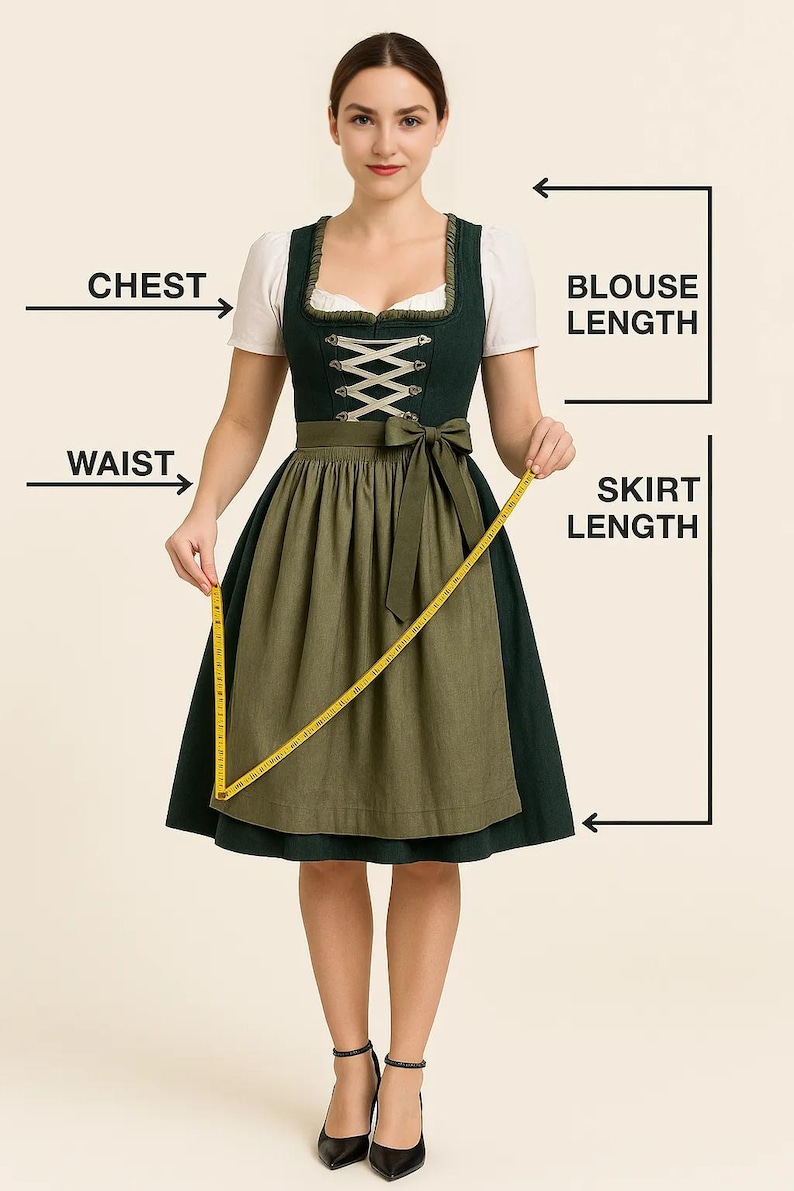 Dirndl Set 3-piece Complete Outfit | Traditional German Dirndl Dress ...
