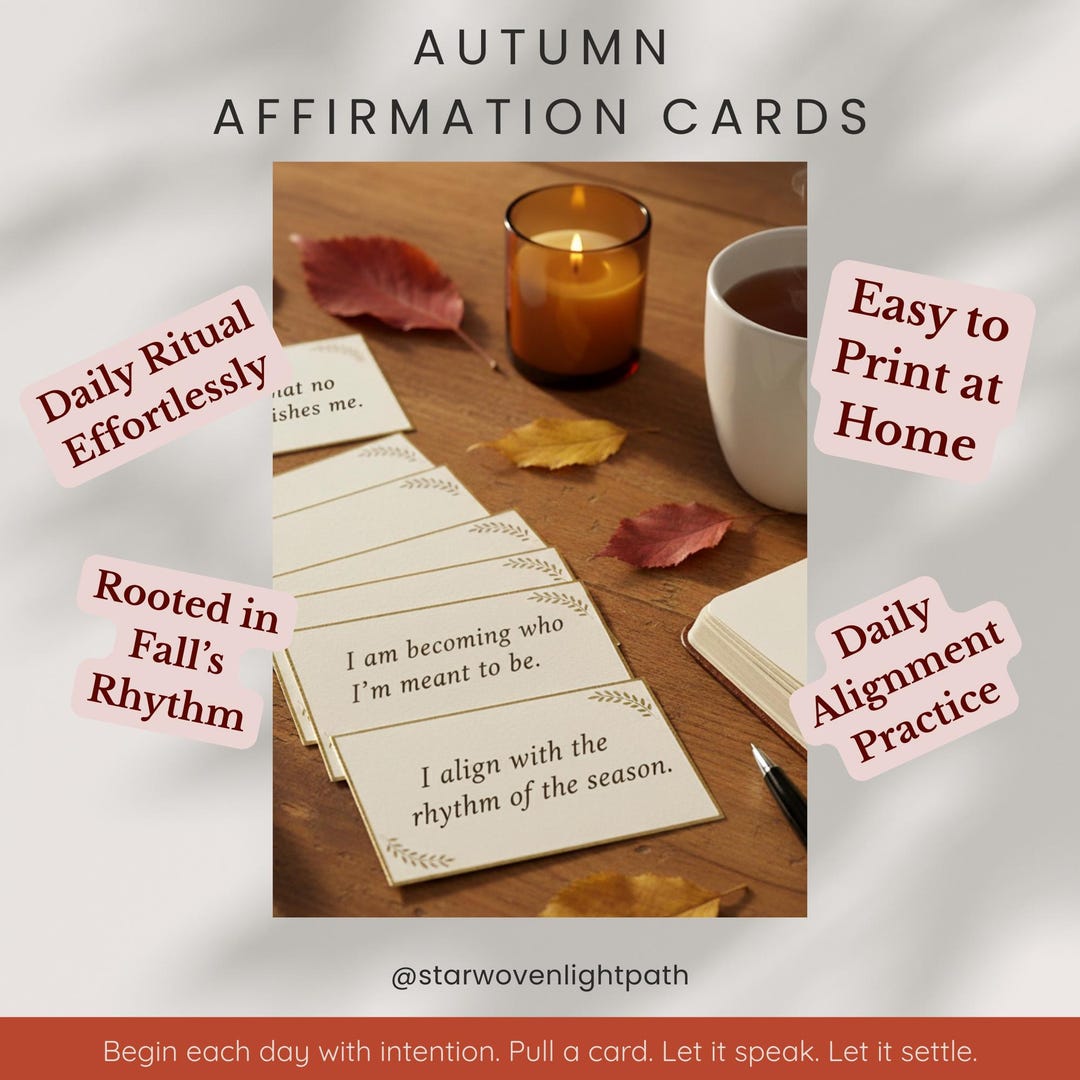 Autumn Affirmation Cards | Printable Self-care & Ritual Deck | Cozy ...