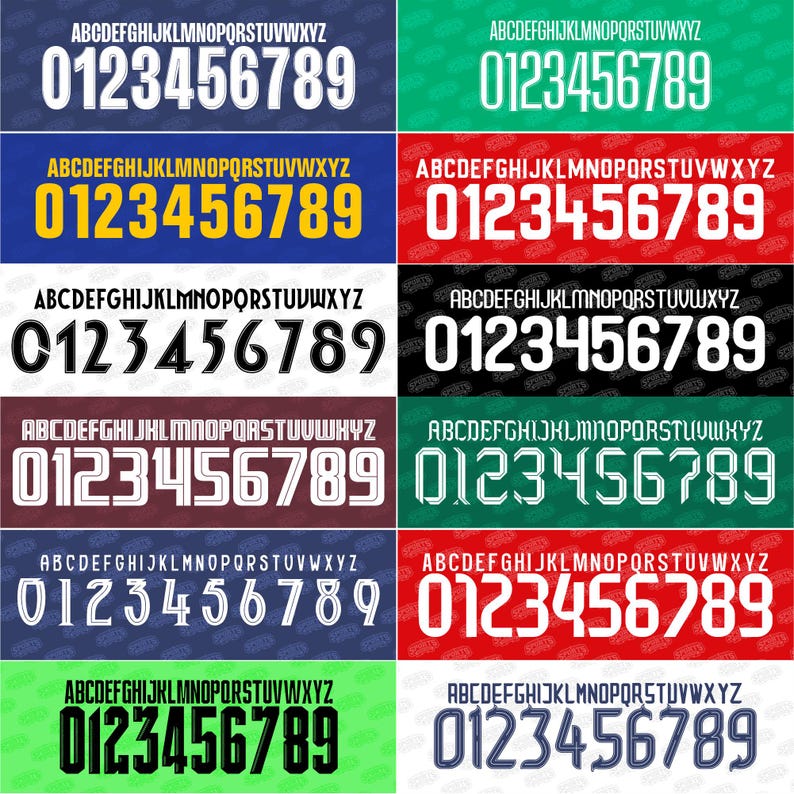 Football Jersey Font Bundle – 12 Soccer Shirt Fonts | World Cup Style ...