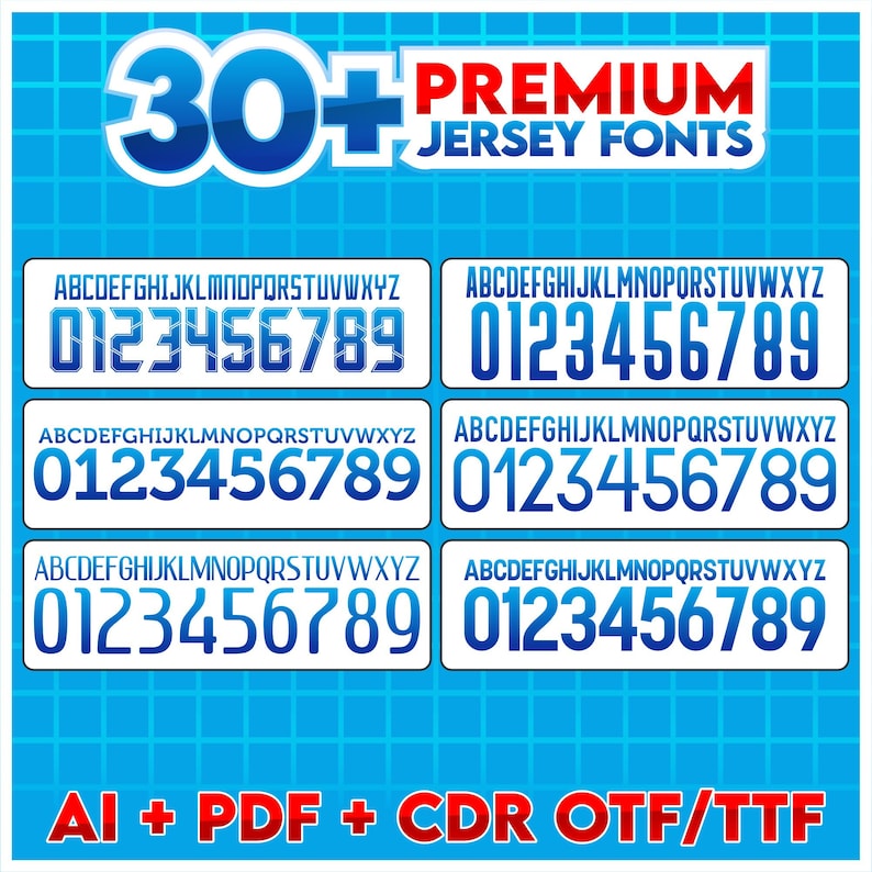 30+ Premium Soccer Fonts Bundle | Jersey Typography (TTF, OTF) - Etsy