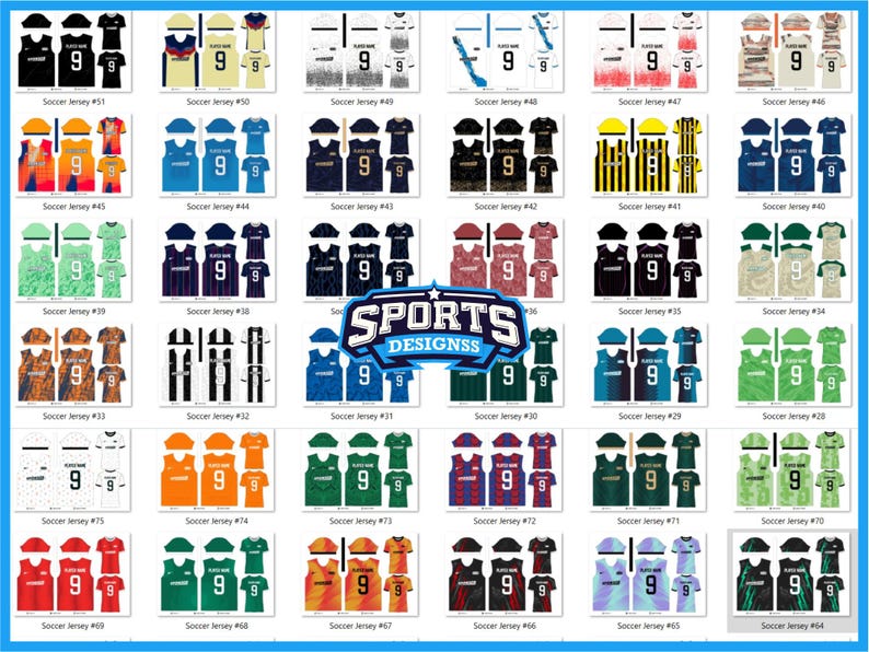 150+ Sublimation Jersey Templates: Sports Apparel Designs (instant ...
