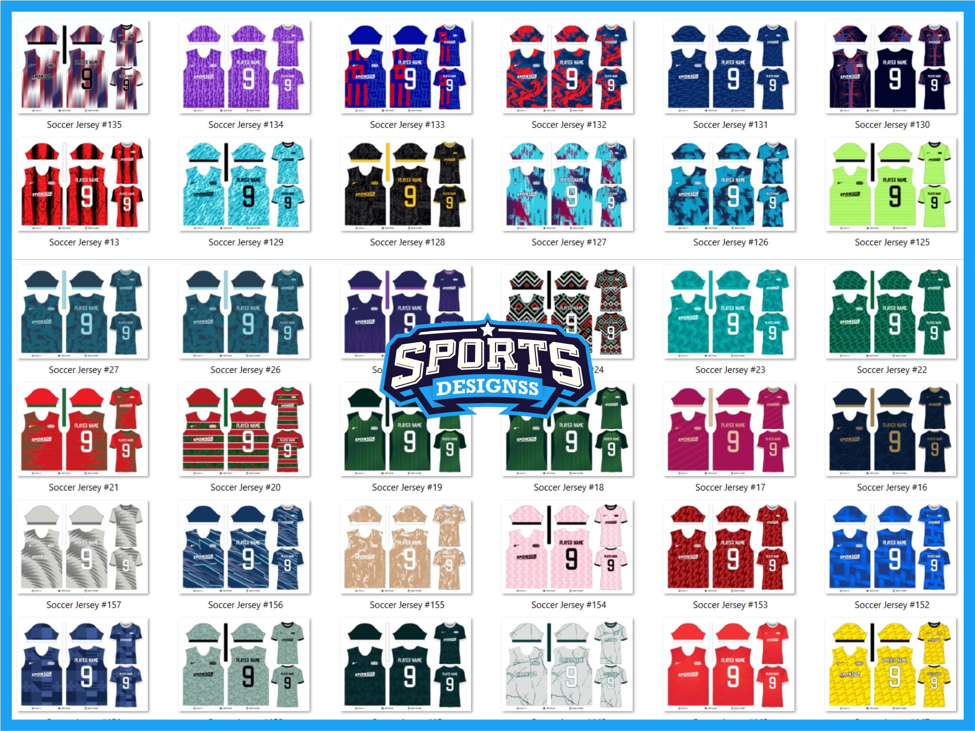150+ Sublimation Jersey Templates: Sports Apparel Designs (instant ...