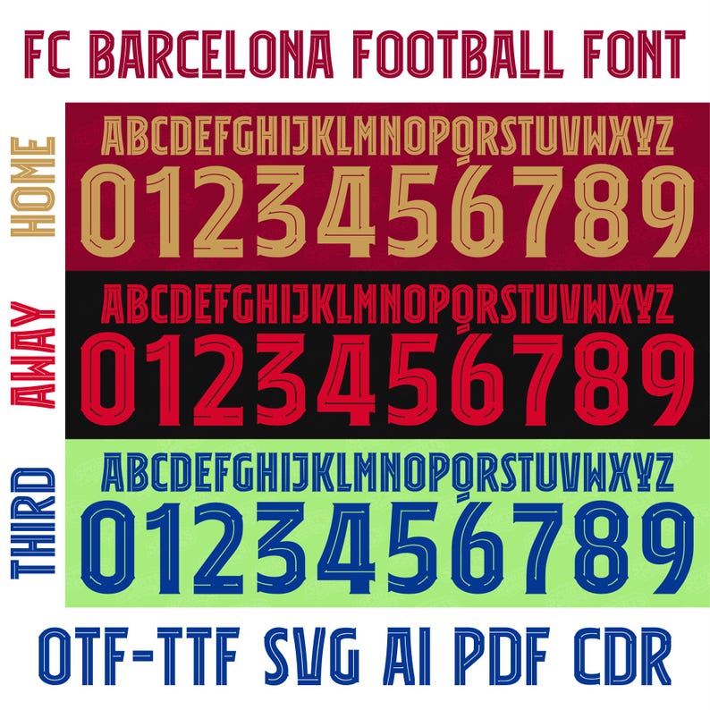 FC Barcelona 2025/2026 Font Kit | La Liga, Champions League (otf, Ttf ...
