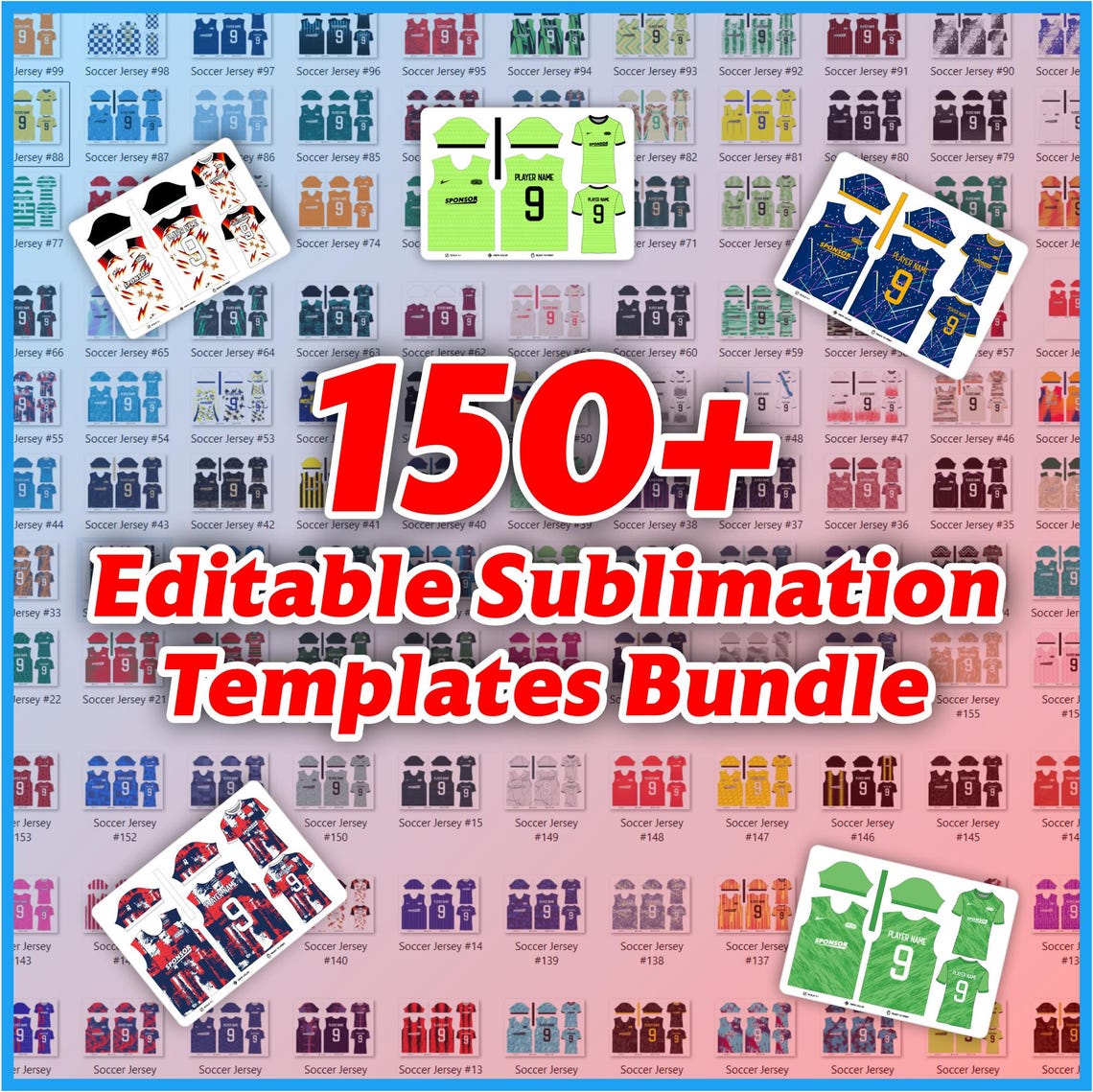 150+ Sublimation Jersey Templates: Sports Apparel Designs (instant ...