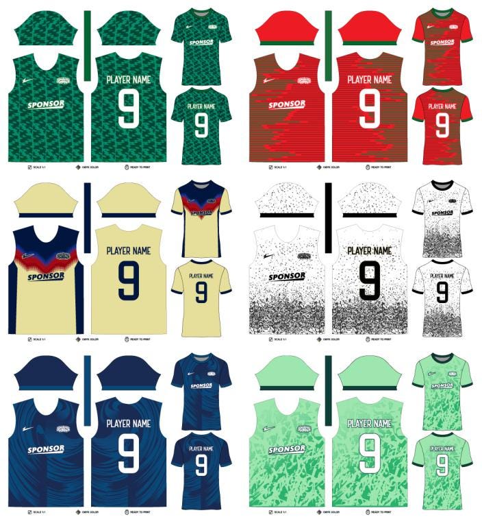 50+ Sports Jersey Sublimation Designs: Vector Templates (instant ...