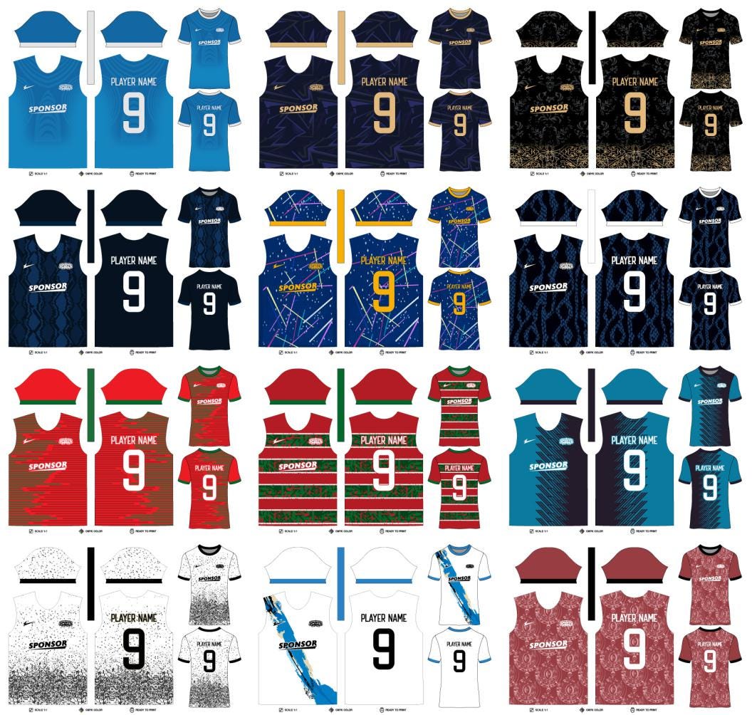 50+ Sports Jersey Sublimation Designs: Vector Templates (instant ...