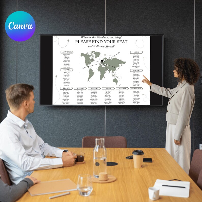 World Map Seating Chart Templates,travel Themed Table Plan for ...
