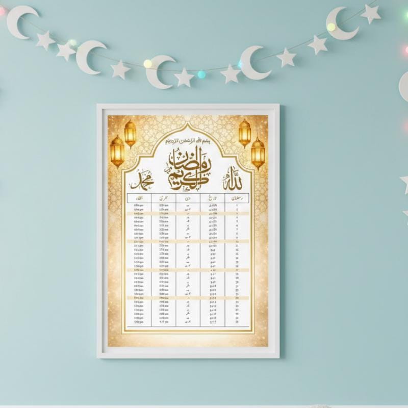 Ramadan Calendar 2026 Printable, Iftar & Suhoor Times Chart, Islamic ...