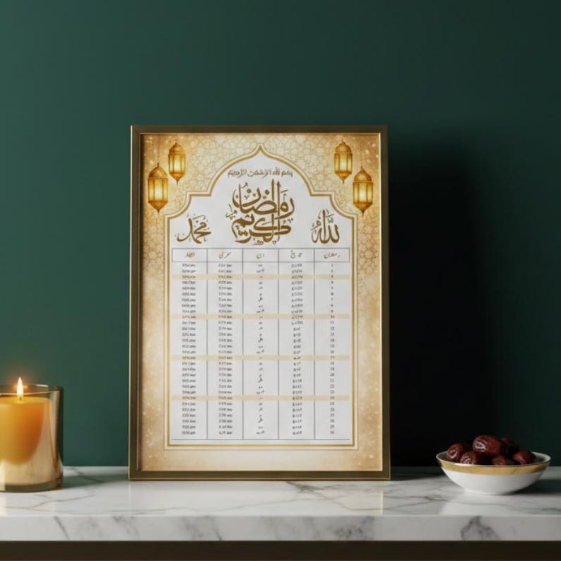 Ramadan Calendar 2026 Printable, Iftar & Suhoor Times Chart, Islamic ...