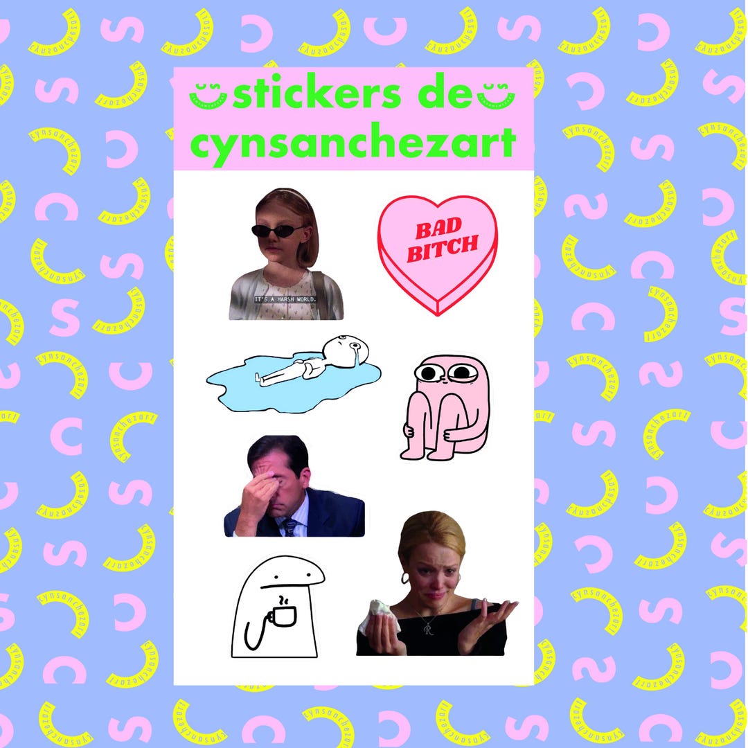 Funny Meme Stickers | Reaction Sticker Pack | Digital Download A5 | PNG ...