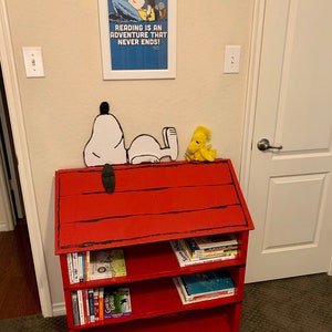 Snoopy and Red House Wood Cabinet Bookcase Toy Organizers Shoe Storage ...