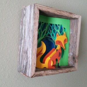 Fox in the Box 3 D Wood Frame Wall Fixture Decoration - Etsy