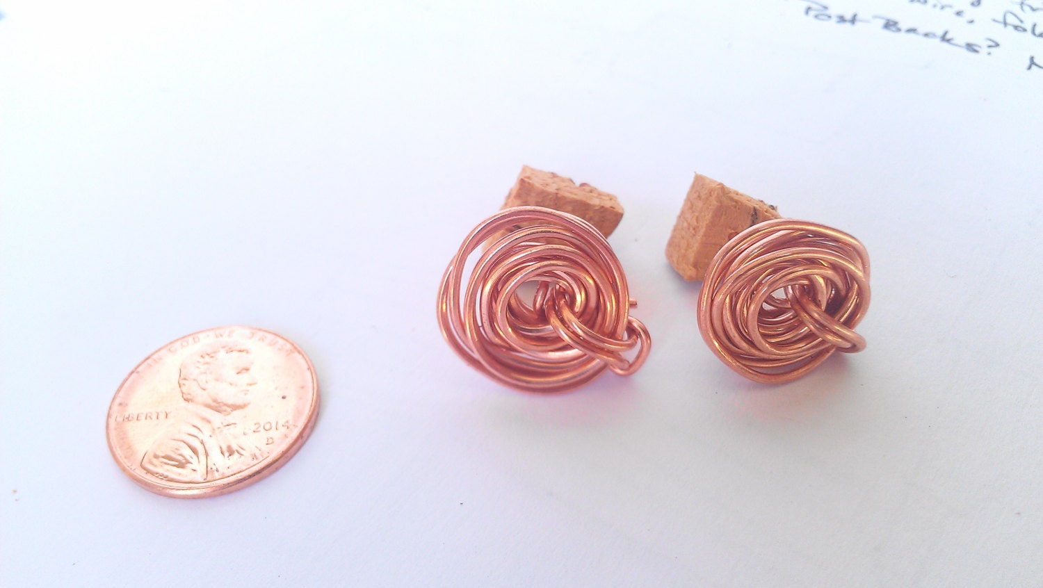 Copper Rosette Post Earrings, 100% Copper, "rosa" - Etsy