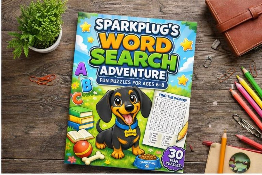 Kids Word Search Book Ages 6-8, Dog Theme Puzzle Book, Printable ...