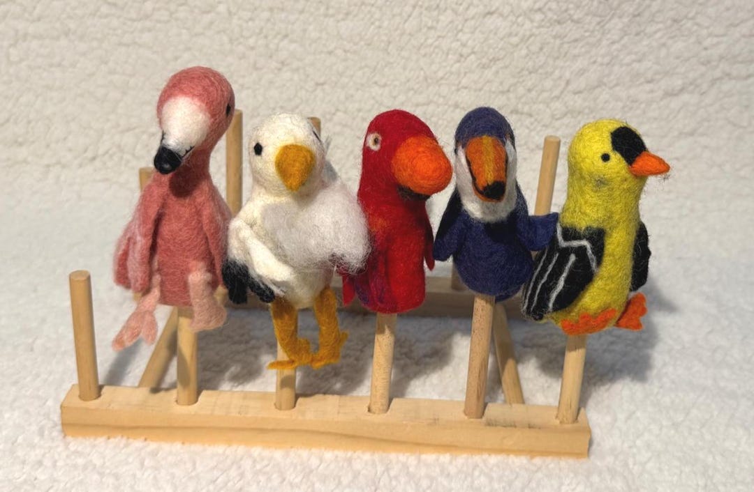 Bird Finger Puppet Set - Etsy