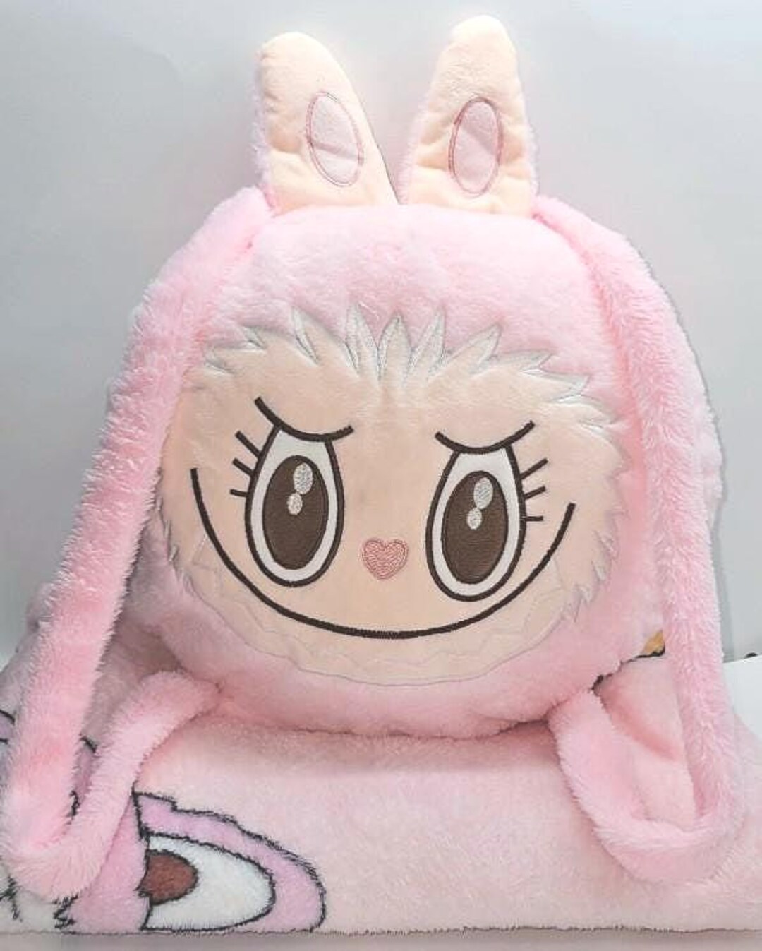 Labubu Anime Monster Style Travel Backpack Pillow & 40"w X 60"l Throw ...