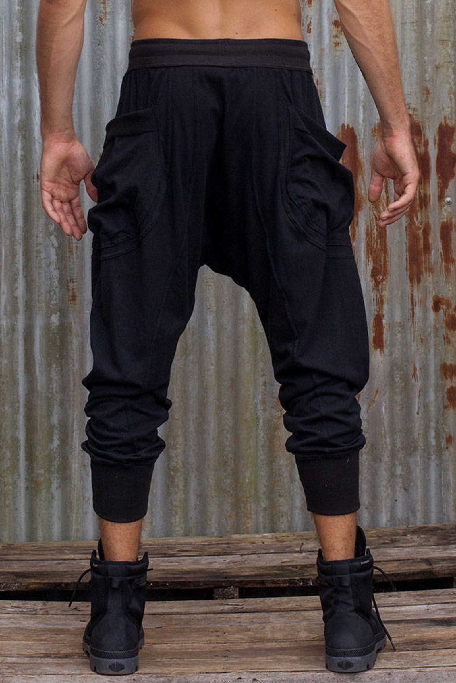 Drop Crotch Pants, Mens Pants, Mens Yoga Pants, Capri Pants, Baggy ...